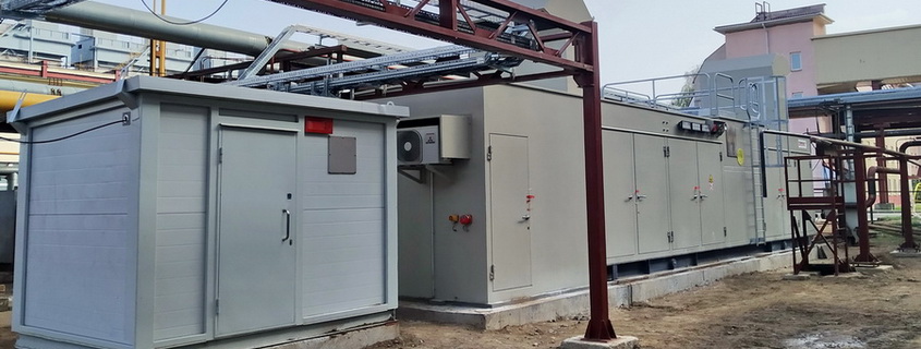 Gas and air compressor stations are installed at the operation site